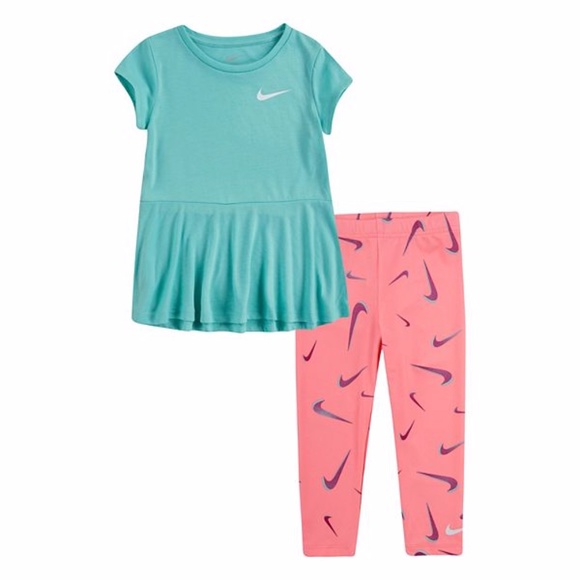 Nike | Matching Sets | Nike Cute Neon Sky Blue Cute Leggings Set | Poshmark